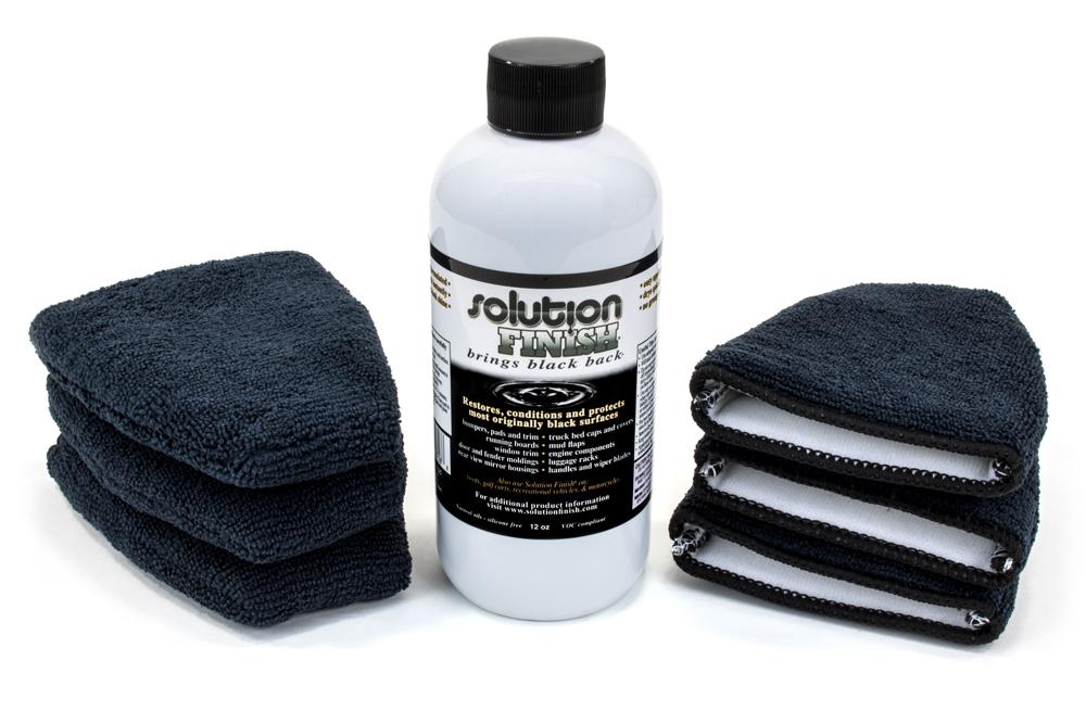 [Trim Restore Kit Black] Solution Finish Original Black 12 oz with 6 ...